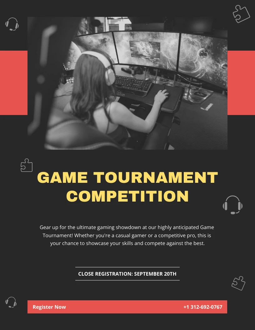 Gaming Tournament Poster Flyer Template - Venngage