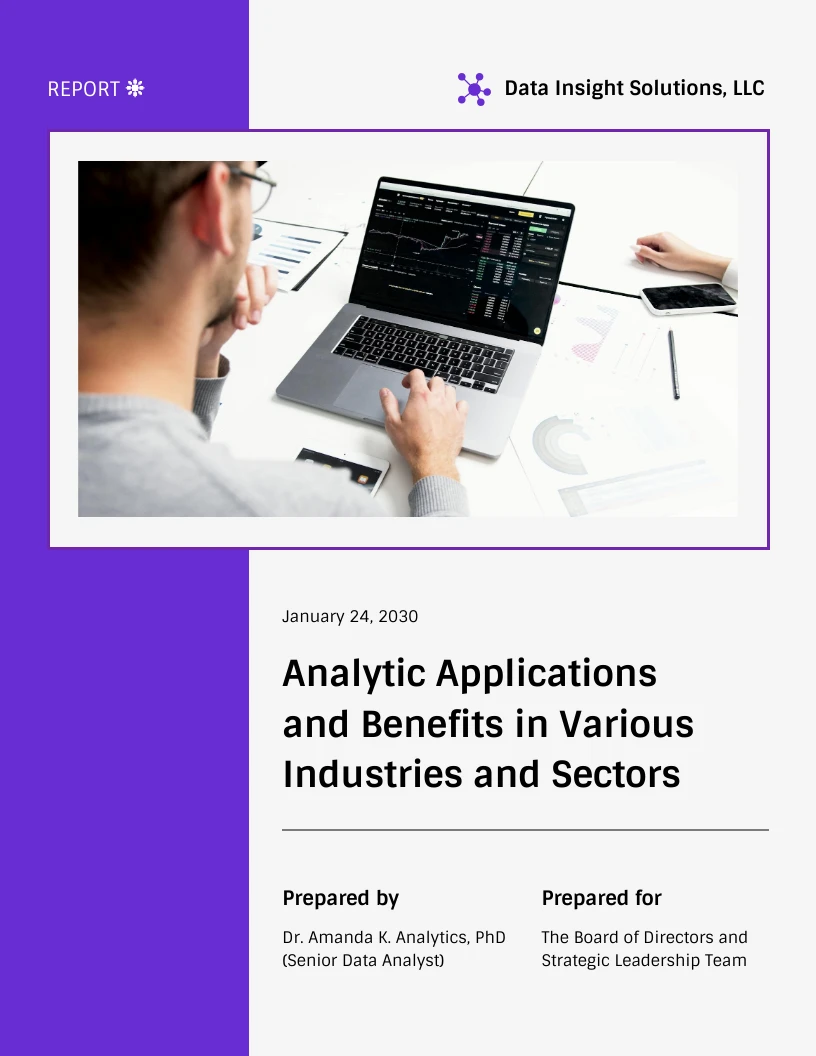 Analytics Applications Benefits Report Template - Venngage