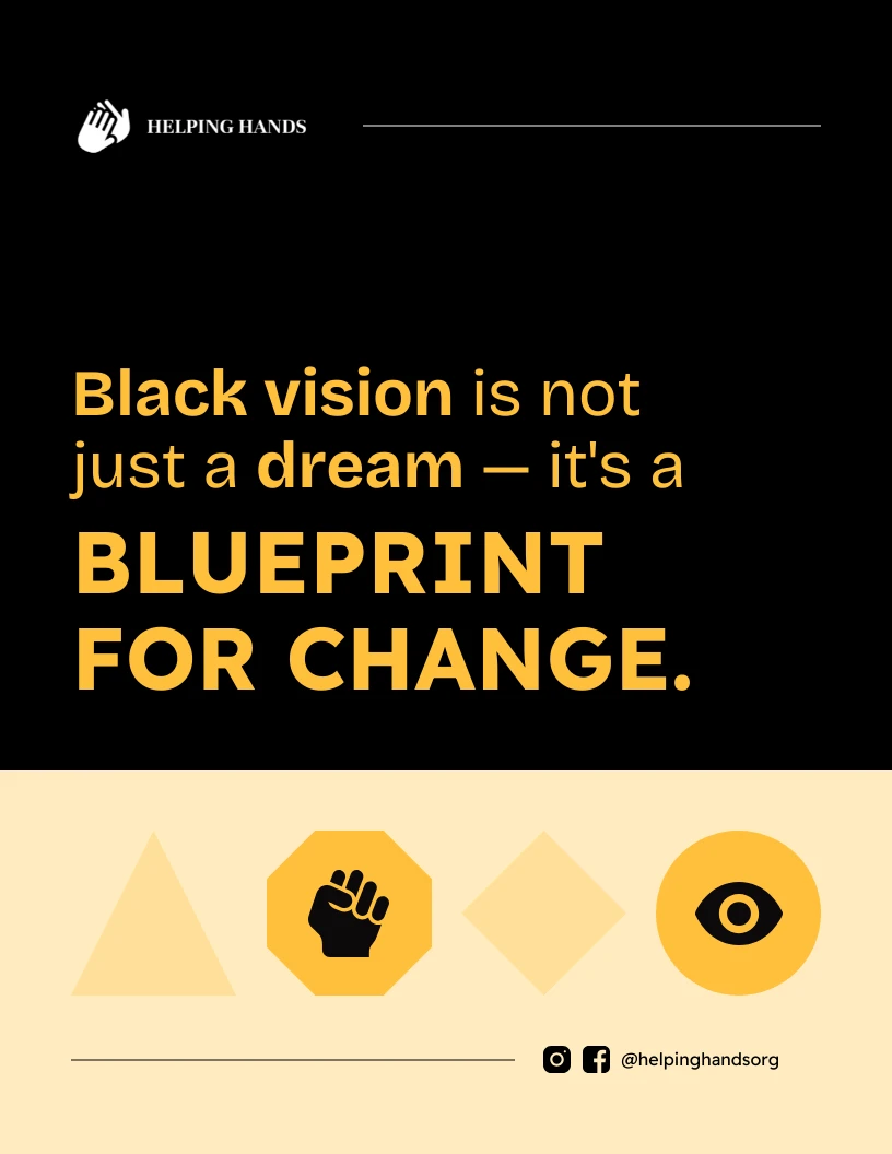 Black Power of Vision Poster Motivation Template - Venngage