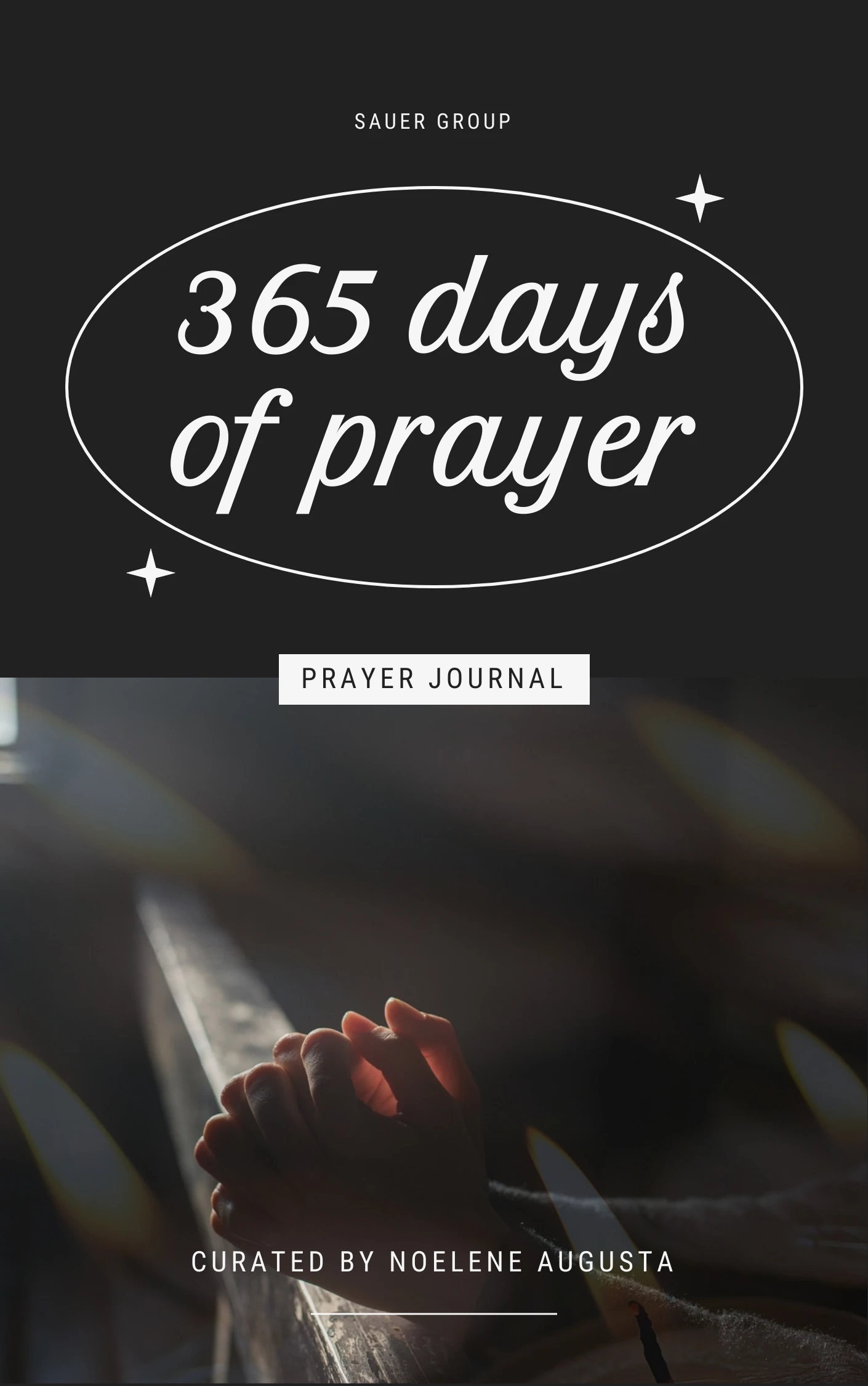 Black Simple Prayer Journal Book Cover - Venngage