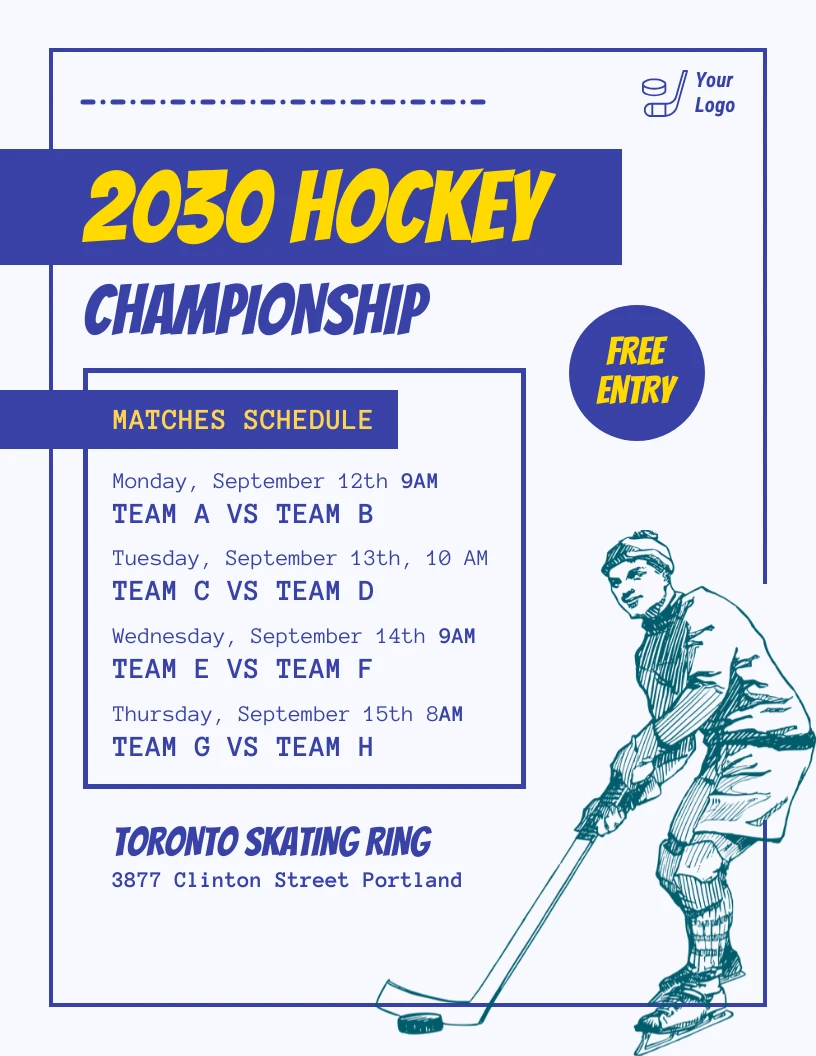 Hockey Program Flyer Template - Venngage