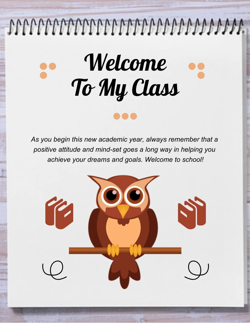 Light Grey Minimalist Illustration Classroom Welcome Poster - Venngage