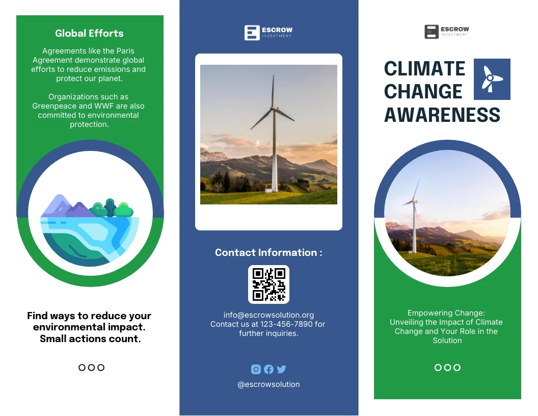 Climate Change Awareness Brochure Template - Venngage