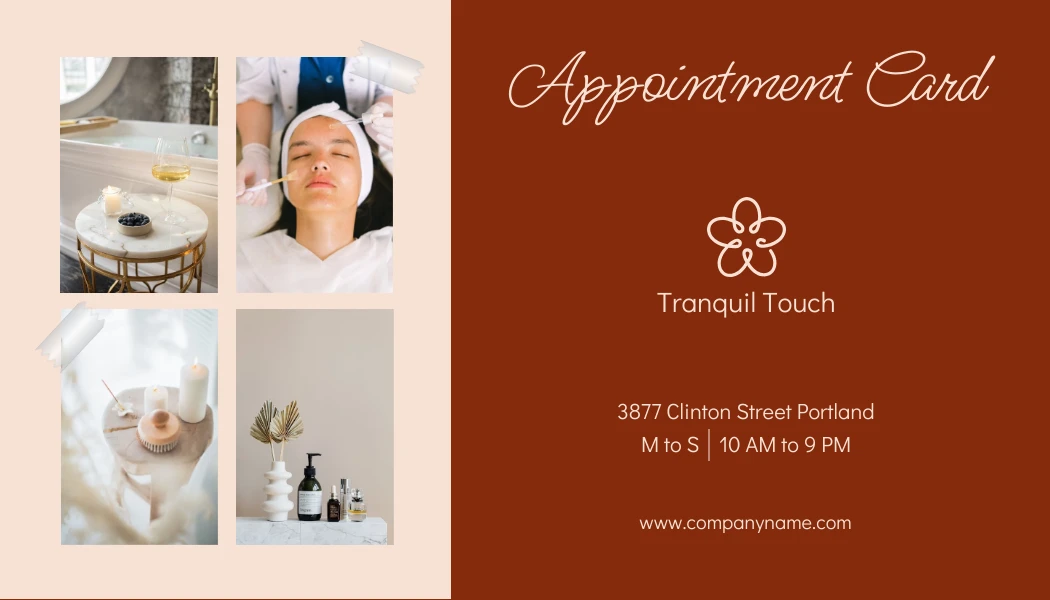 Cream And Dark Brown Aesthetic Beauty Clinic Appointment Business Card ...