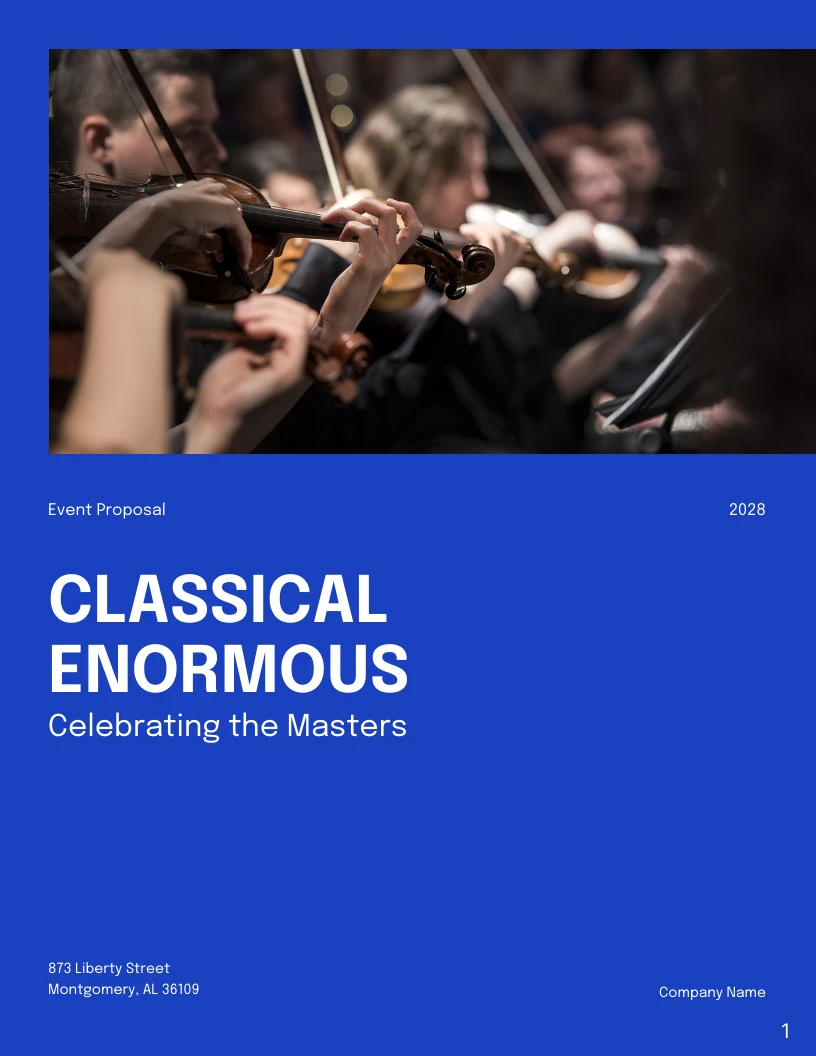 Classical Event Proposal Template - Venngage