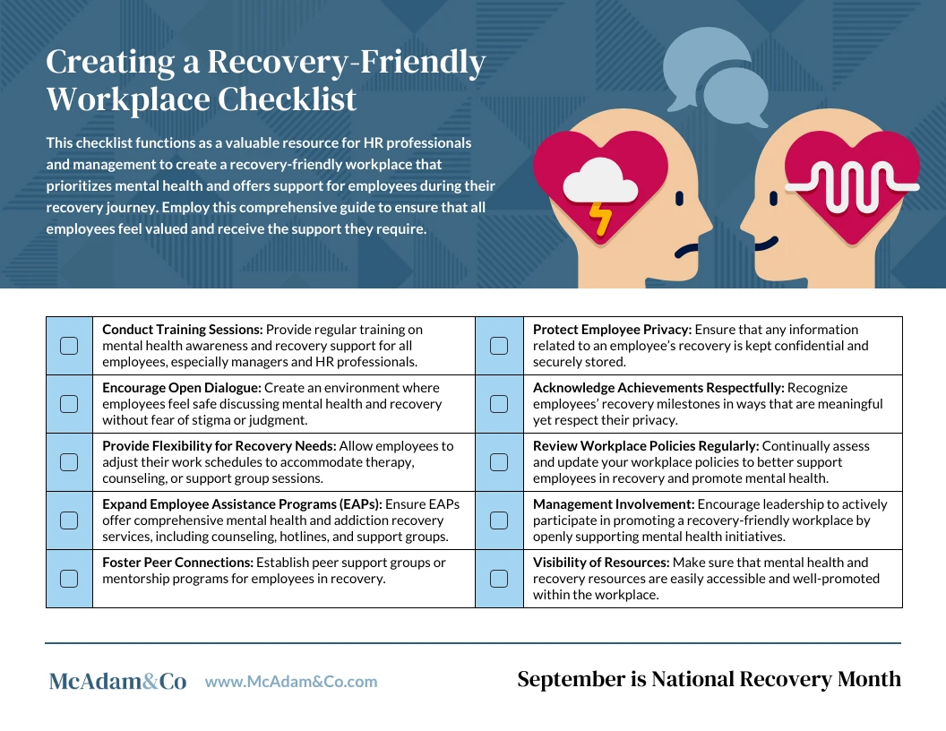 Creating a Recovery-Friendly Workplace Checklist - Venngage