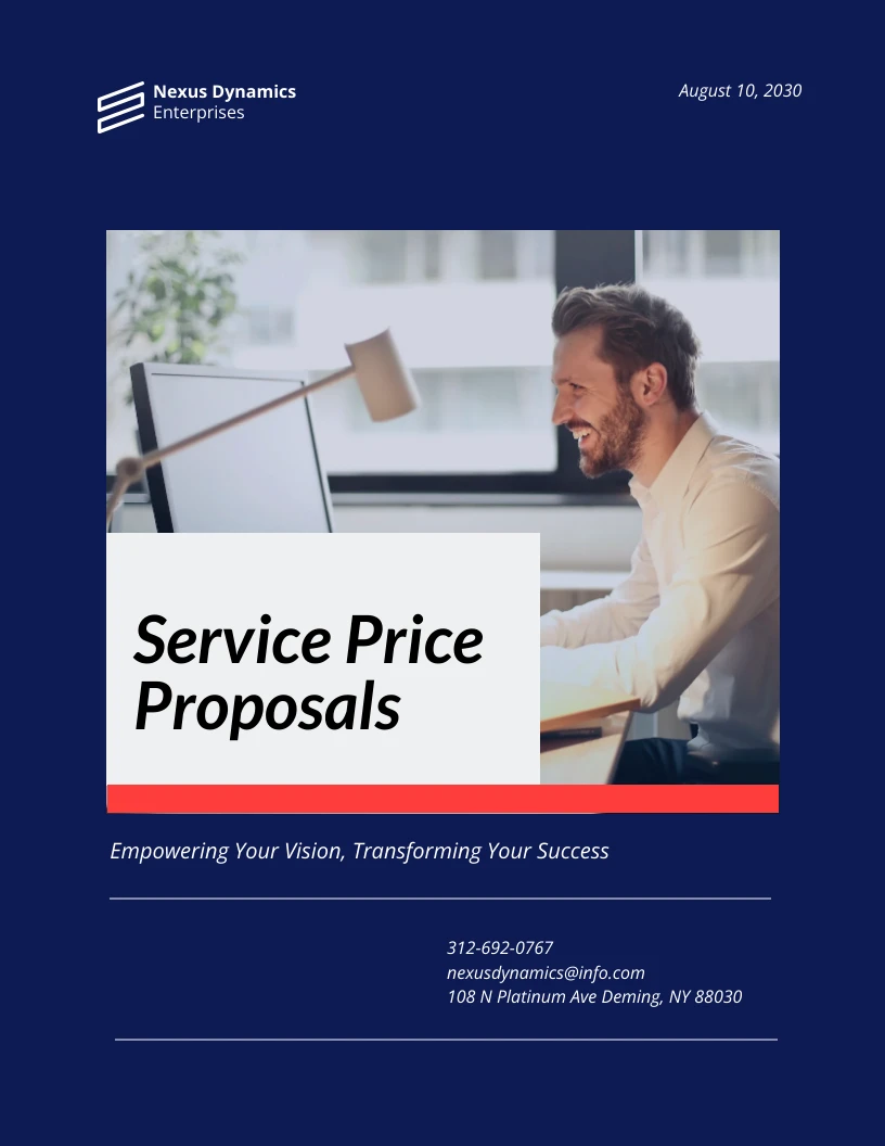Service Price Proposal Template - Venngage