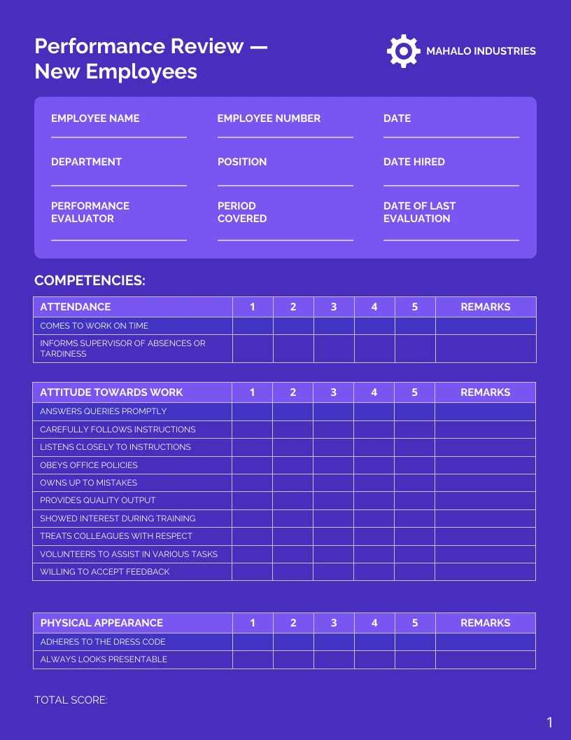 Work Performance Review Examples Venngage