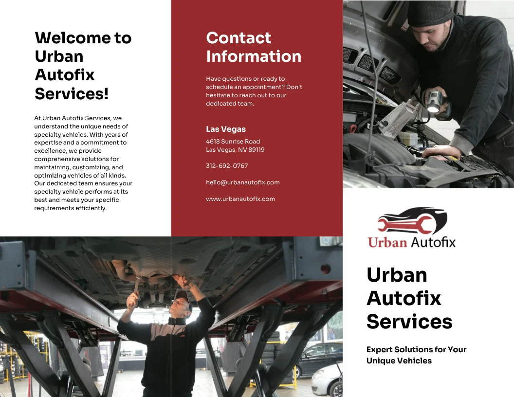 Vehicle Services Brochure Template - Venngage