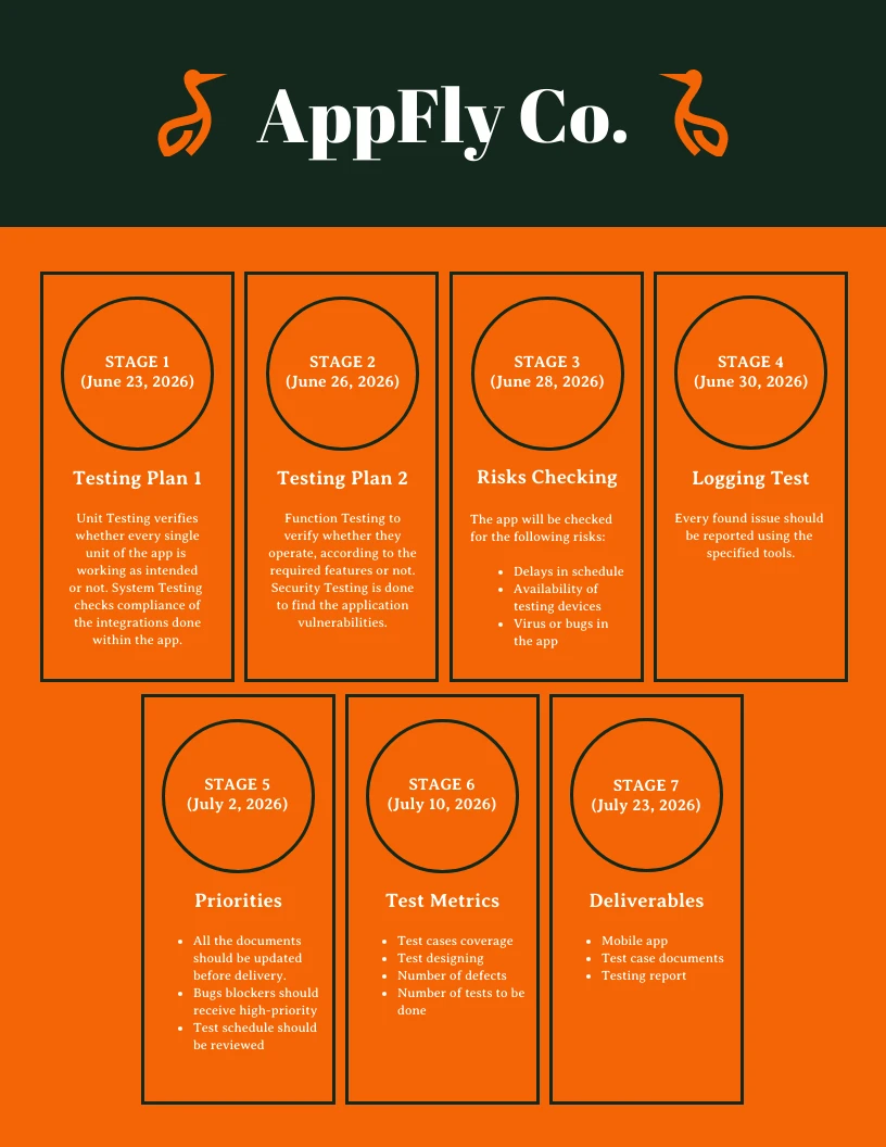 Orange Project Management Schedule - Venngage