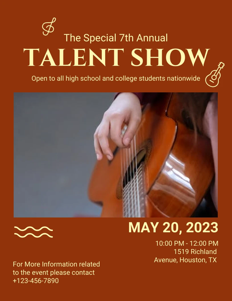 Annual Talent Show Flyer Template - Venngage