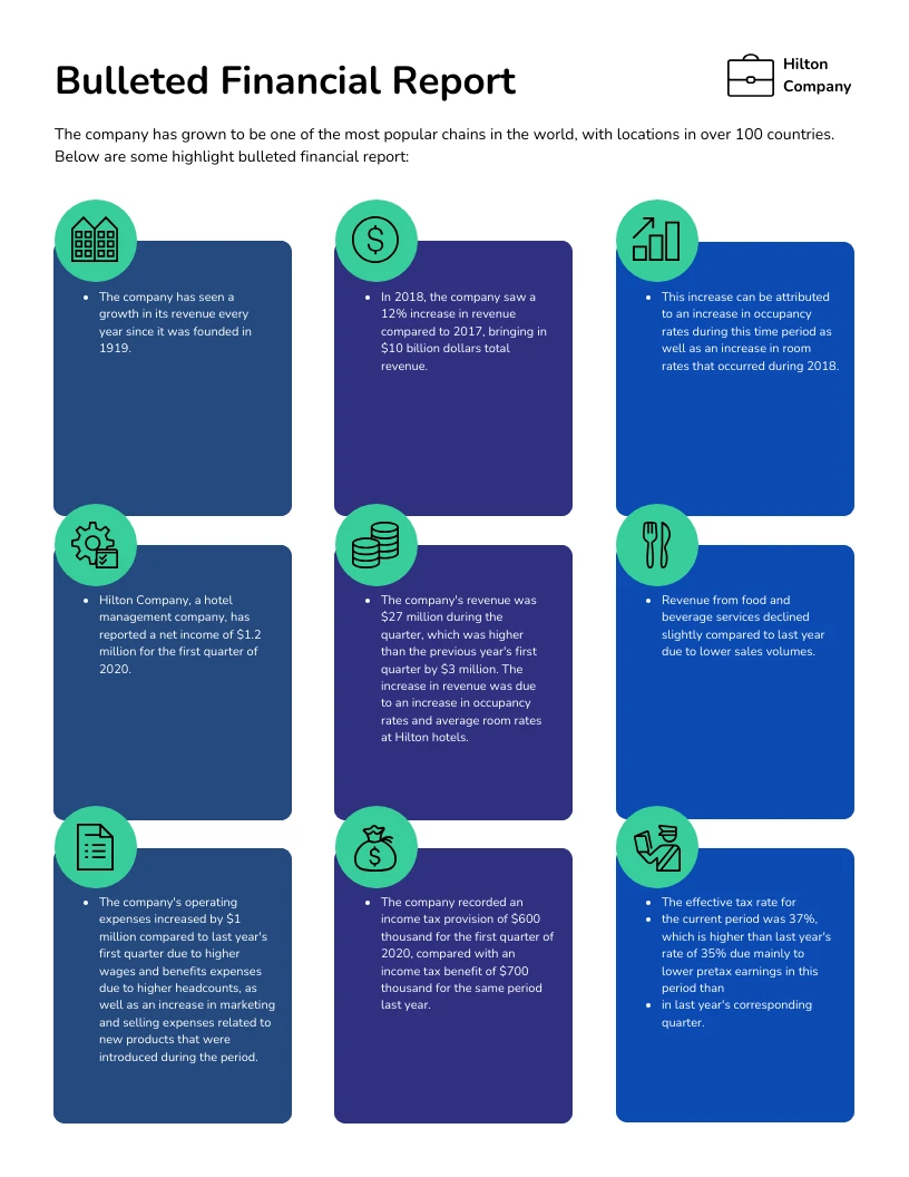 Bullet Point Report Template Venngage
