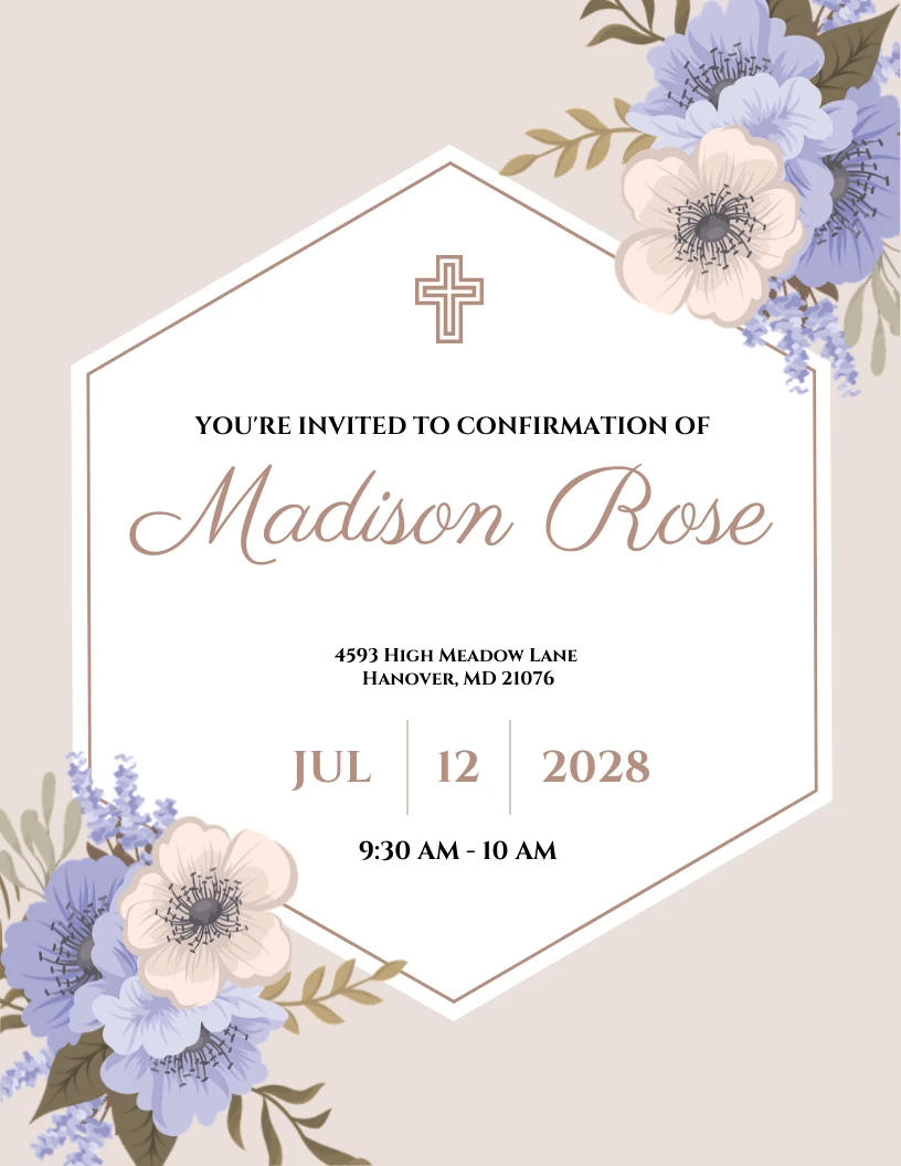 Simple Beige Confirmation Invitation - Venngage