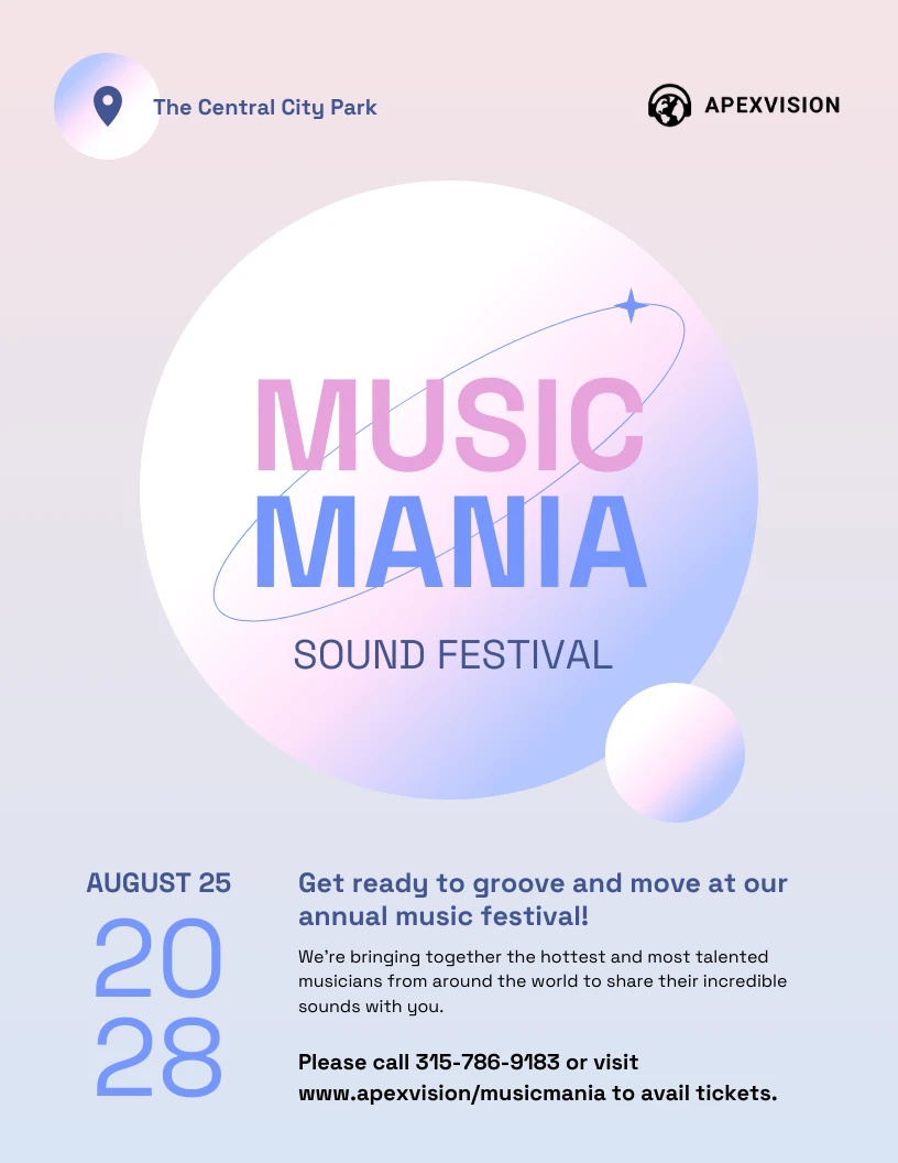 Pastel Gradient Music Poster - Venngage