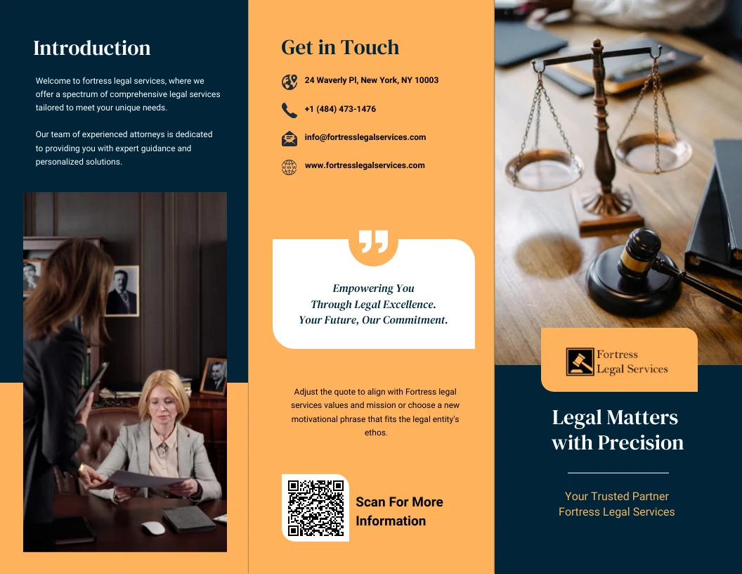 Professional Legal Service Tri-fold Brochure Template - Venngage