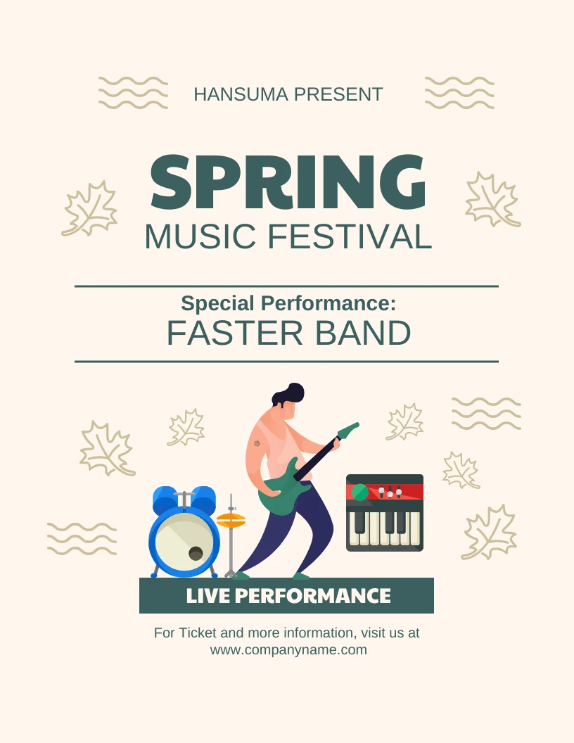 Spring Music Band Performance Flyer Template - Venngage