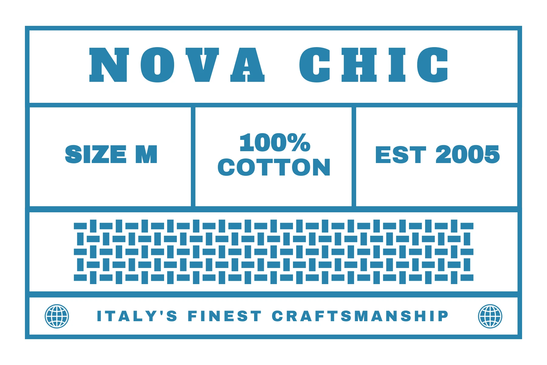 White And Blue Simple Clothing Label - Venngage