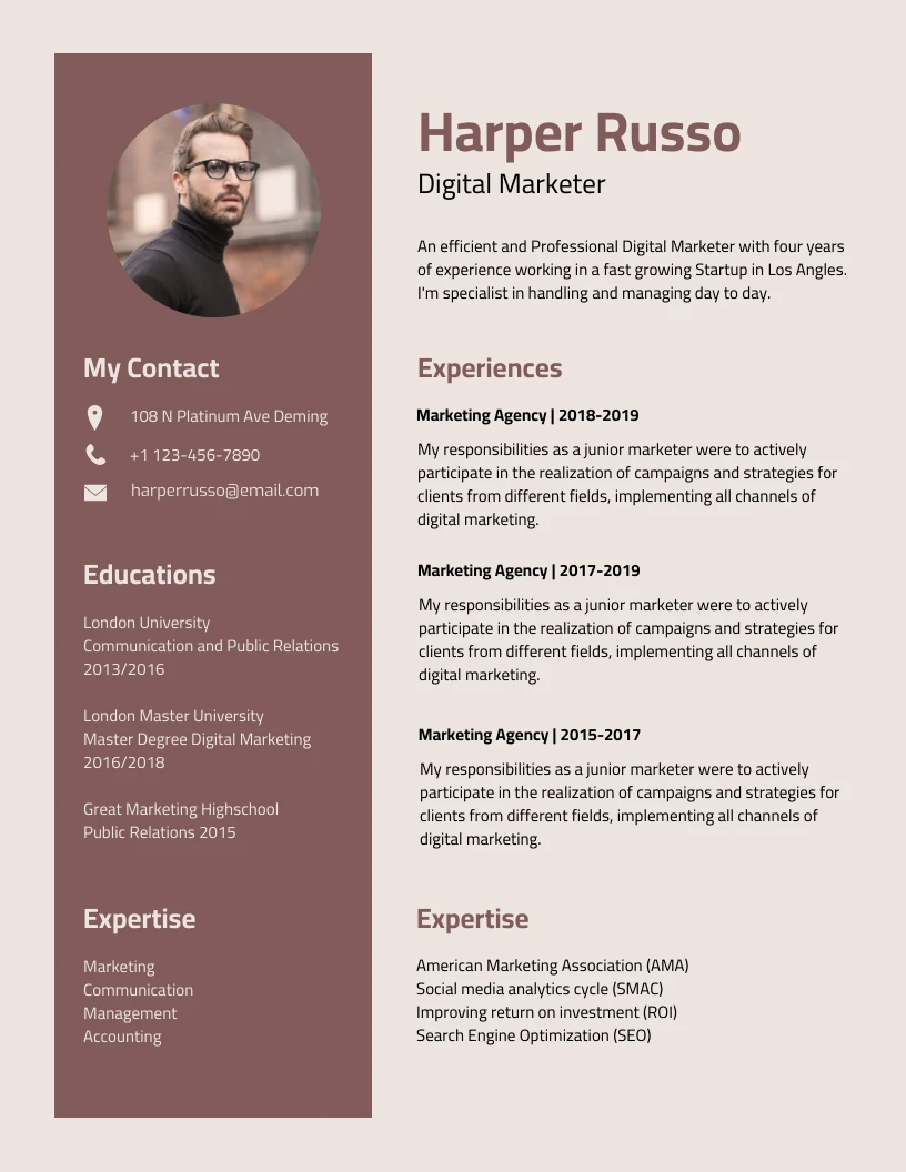 Simple Aesthetic Color Creative Resume Template - Venngage