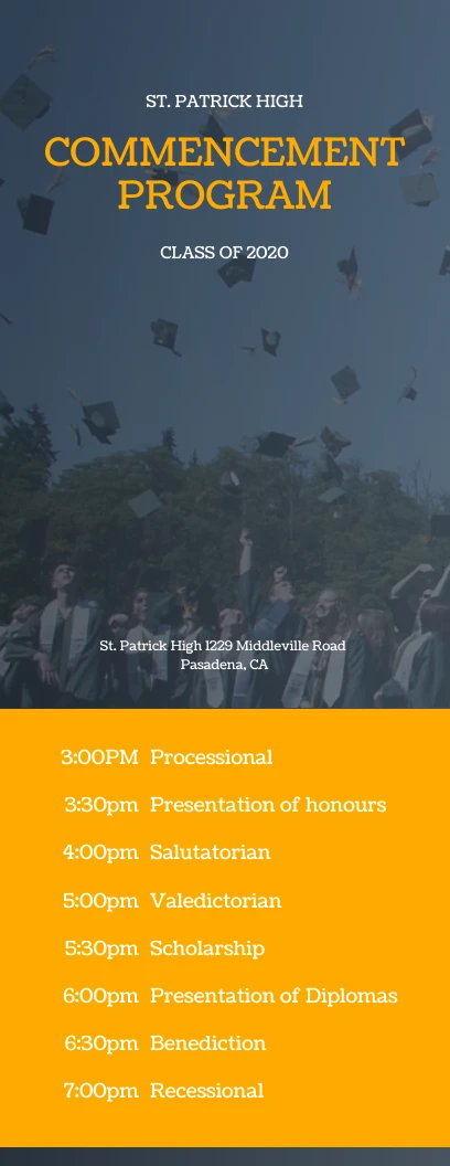 Sample Graduation Event Program Template - Venngage