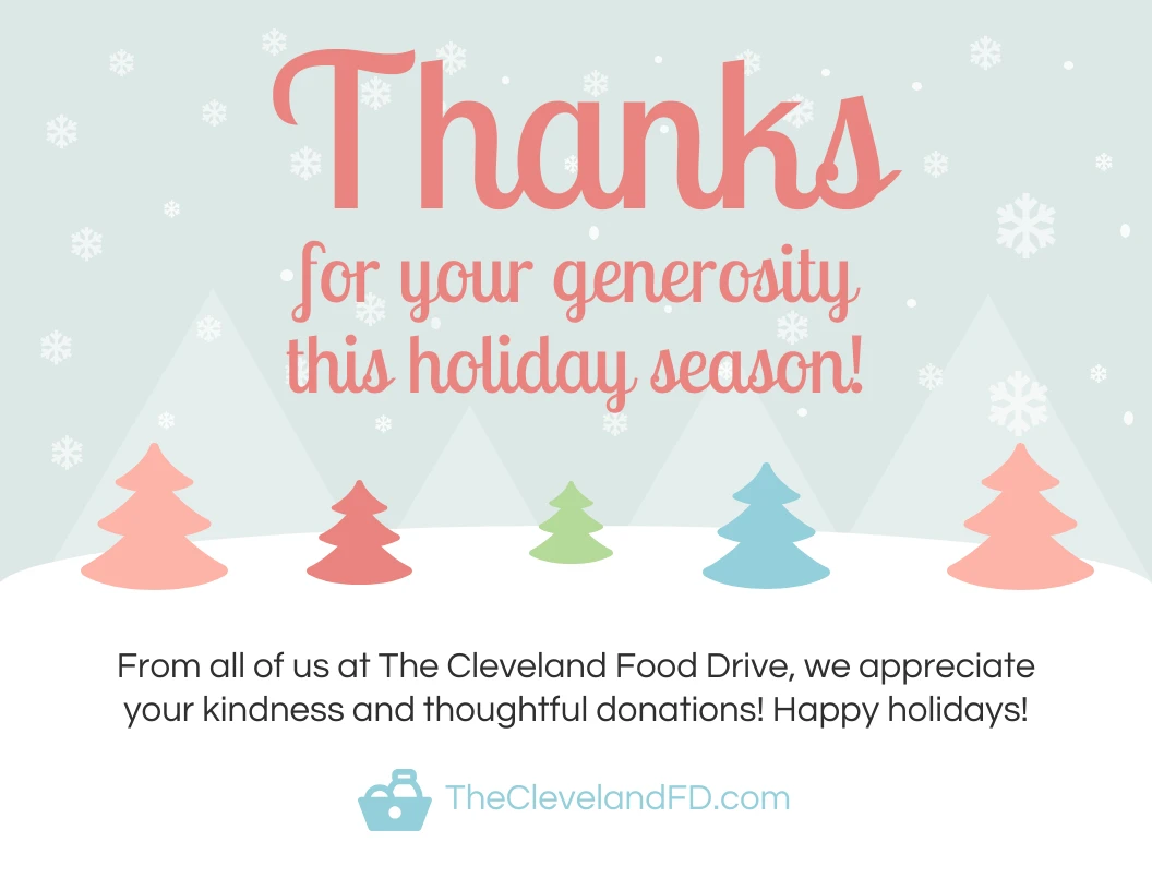 Nonprofit Charity Christmas Thank You Card - Venngage