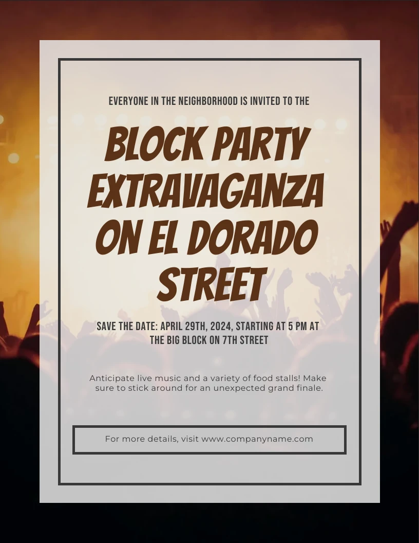 Simple Photo Block Party Poster - Venngage