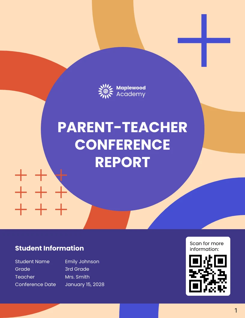 Parent Teacher Conference Report Venngage parent-teacher-conference-report-venngage