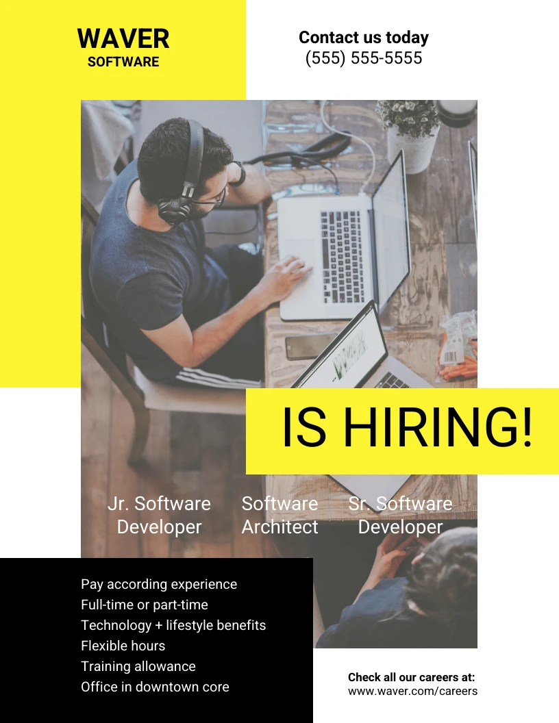Hiring Now Recruitment Flyer Template - Venngage