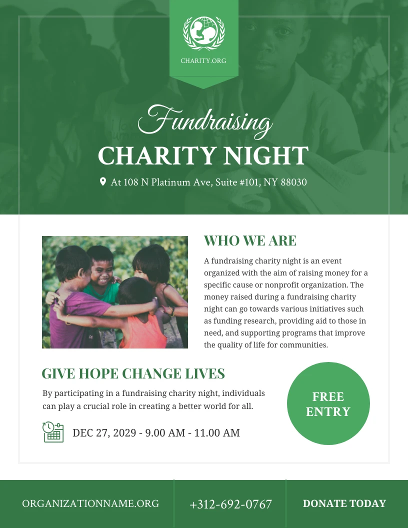 Goblin Fundraising Charity Night Flyer Template - Venngage