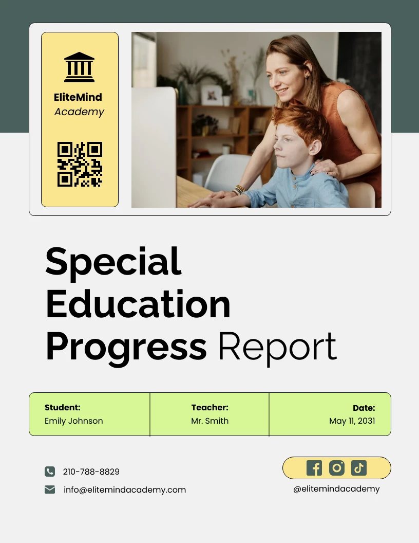 Special Education Progress Report Template - Venngage