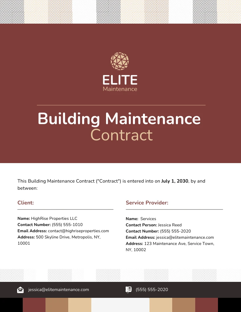 Building Maintenance Contract Template - Venngage