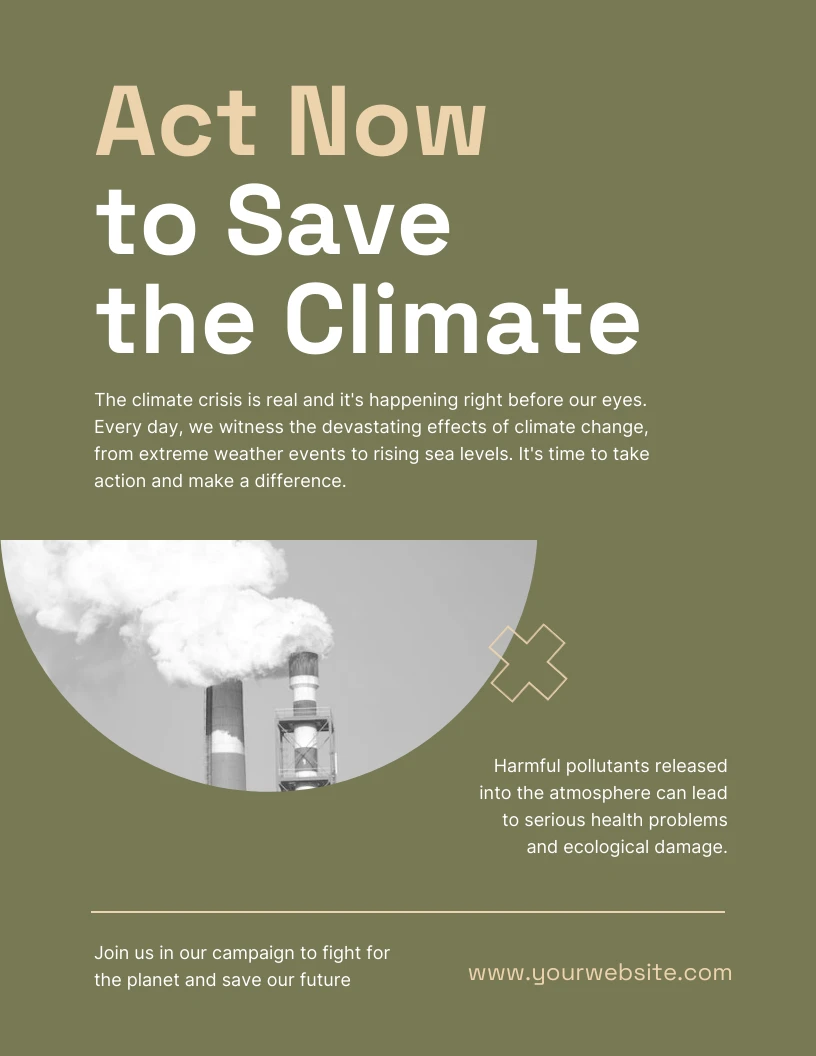 Green Sage Minimalist Climate Change Awareness Poster - Venngage