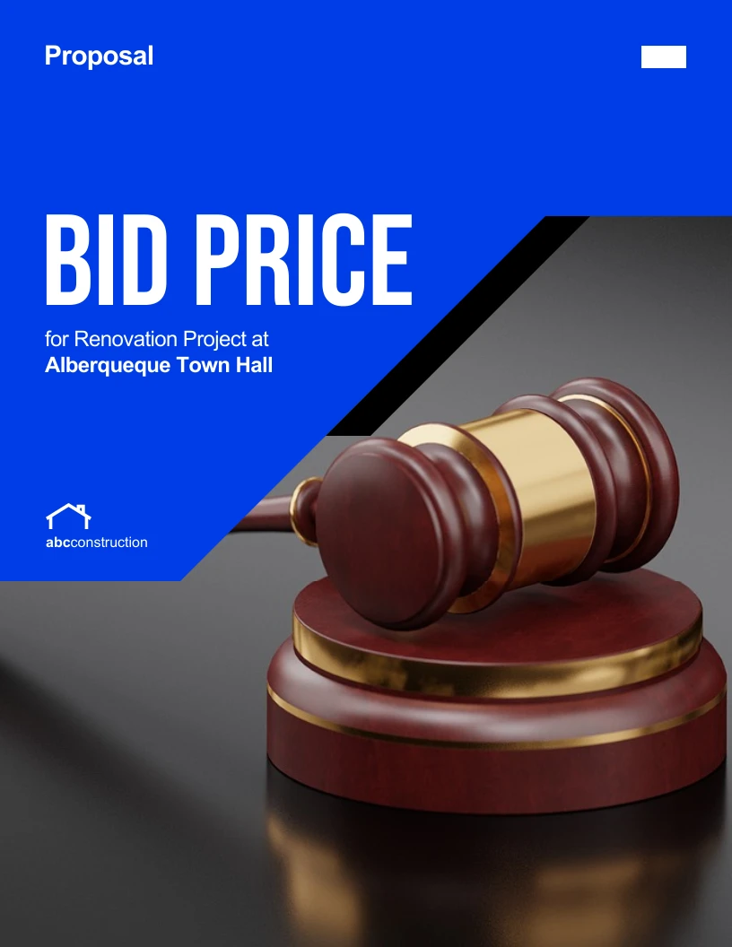 Bid Price Proposal Template - Venngage