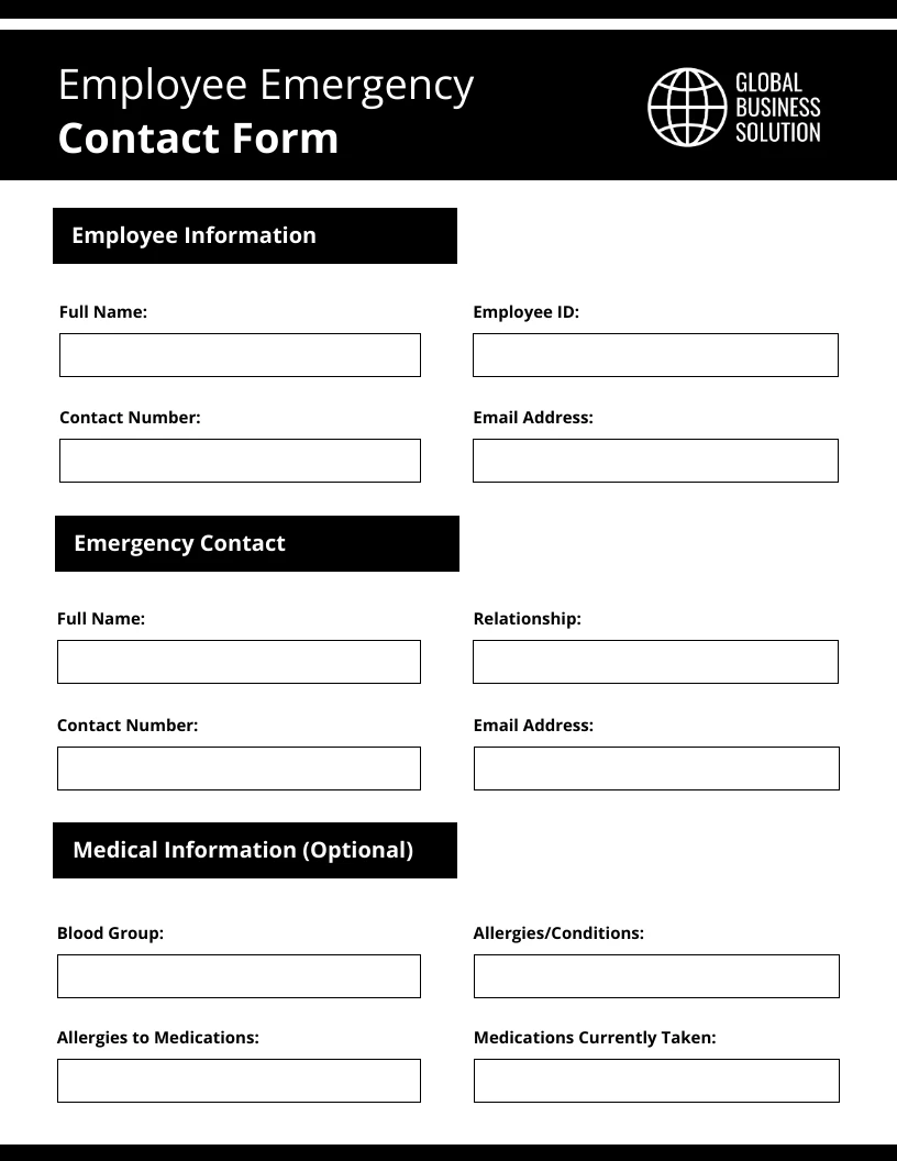 Black Contact Form Template - Venngage
