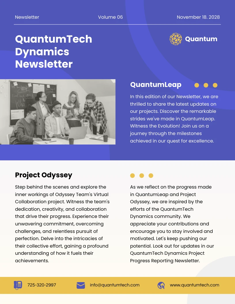 Project Progress Reporting Newsletter Template - Venngage