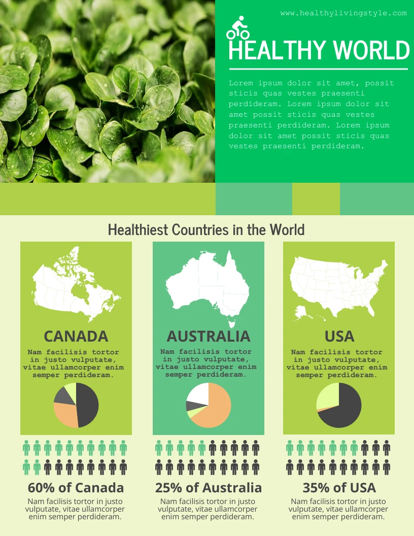 Healthiest Countries In The World Infographic Template - Venngage