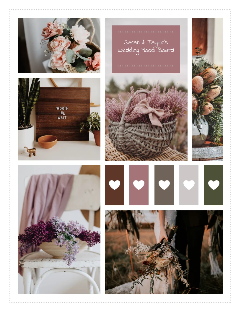 Rustic Wedding Mood Board - Venngage