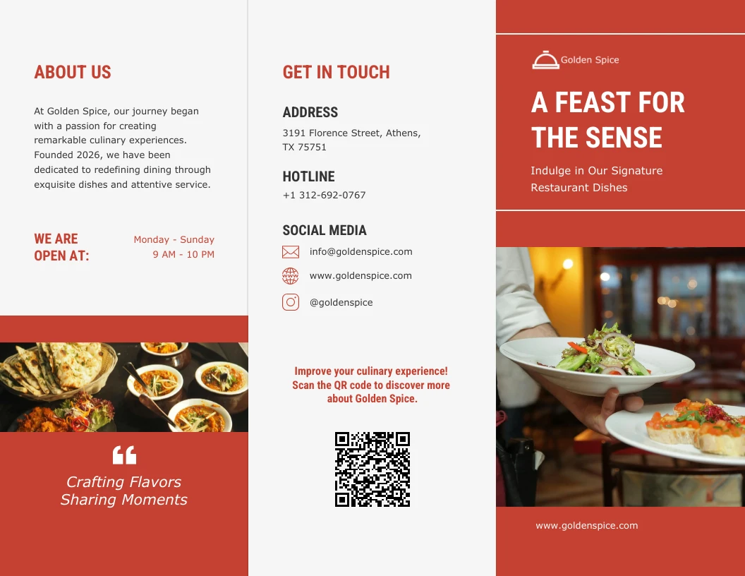 Grey Modern Restaurant Food Brochure Template - Venngage