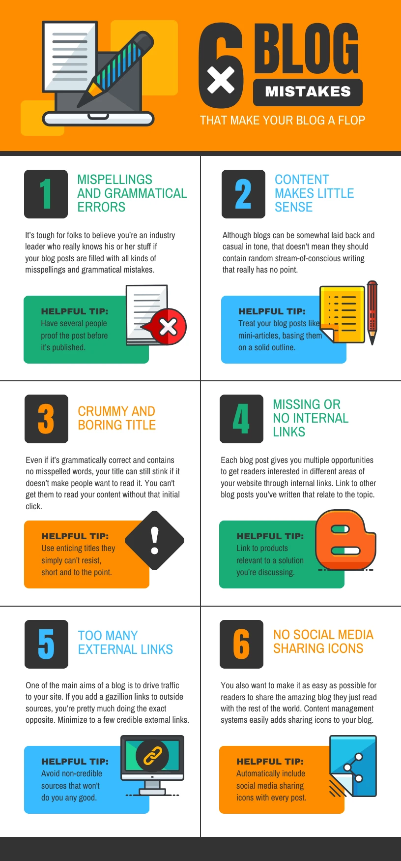 6 Blog Mistakes to Avoid Infographic Template - Venngage