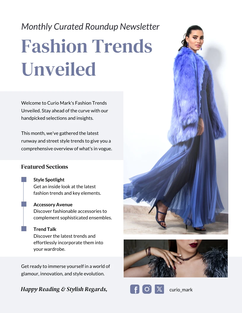 Curated Monthly Roundup Newsletter Template - Venngage