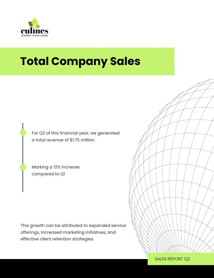 Neon Green Black Sales Report Template - Venngage
