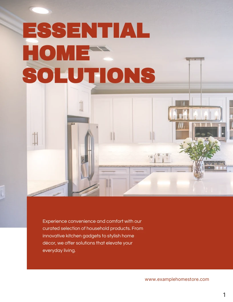 Essential Home Solutions Catalog Template - Venngage