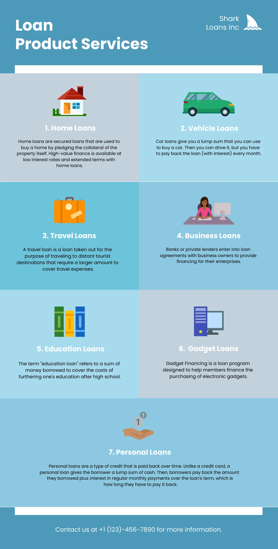 Loan Product Services Numbers Infographic Template - Venngage