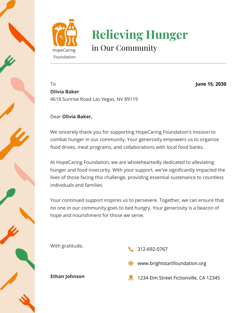 White Pale Minimalist Food Charity Letterhead - Venngage