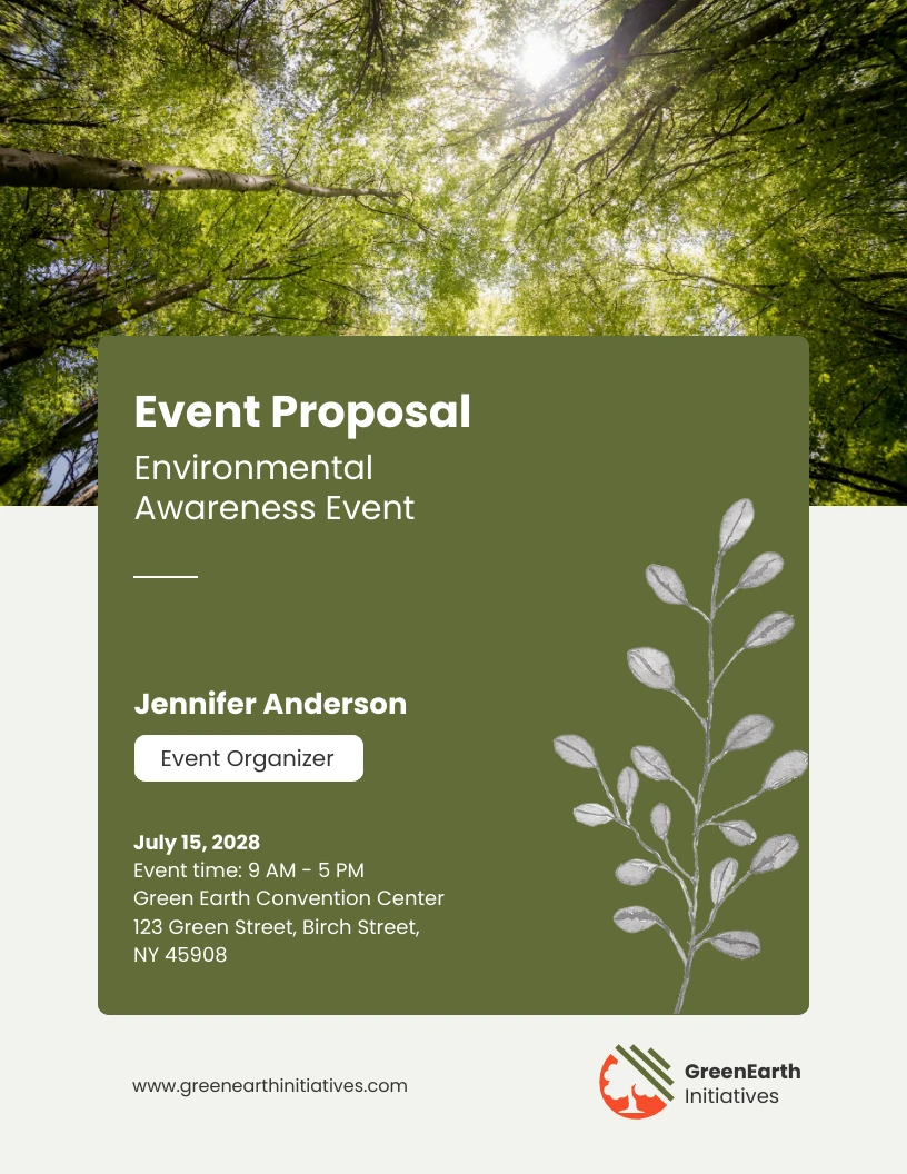 Environmental Awareness Event Proposal Template - Venngage