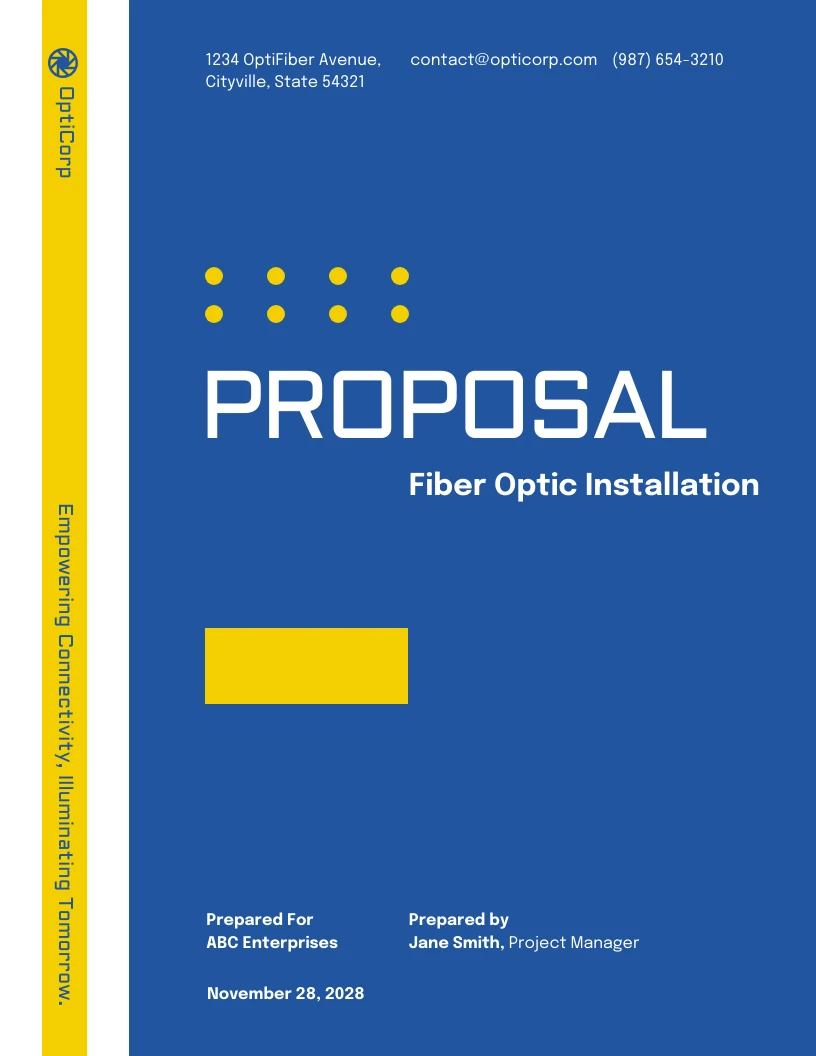 Fiber Optic Installation Proposal Template - Venngage