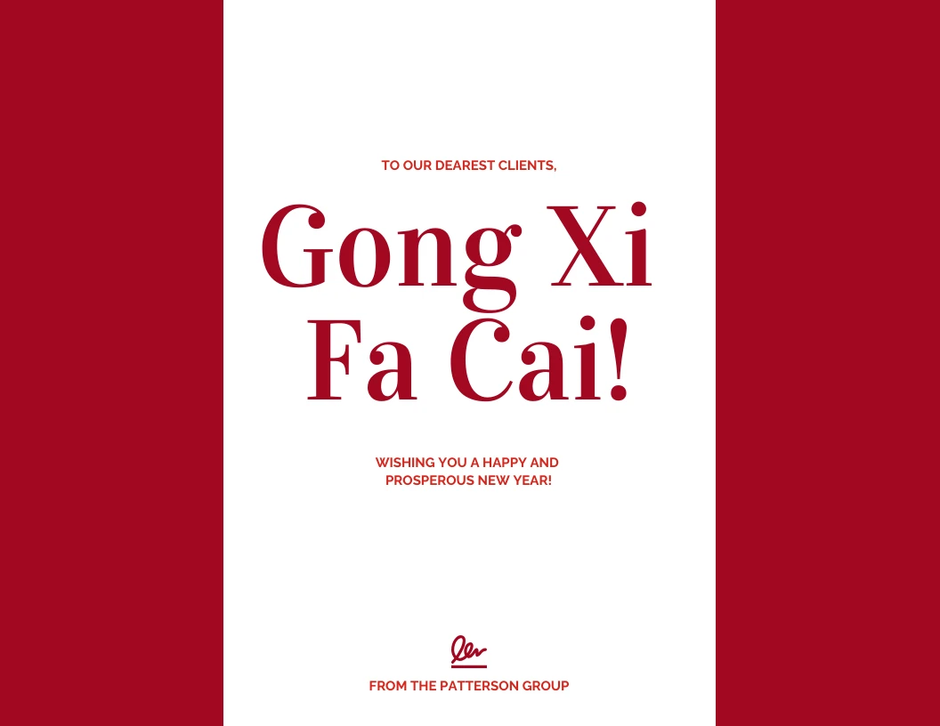 Red Chinese New Year Card - Venngage