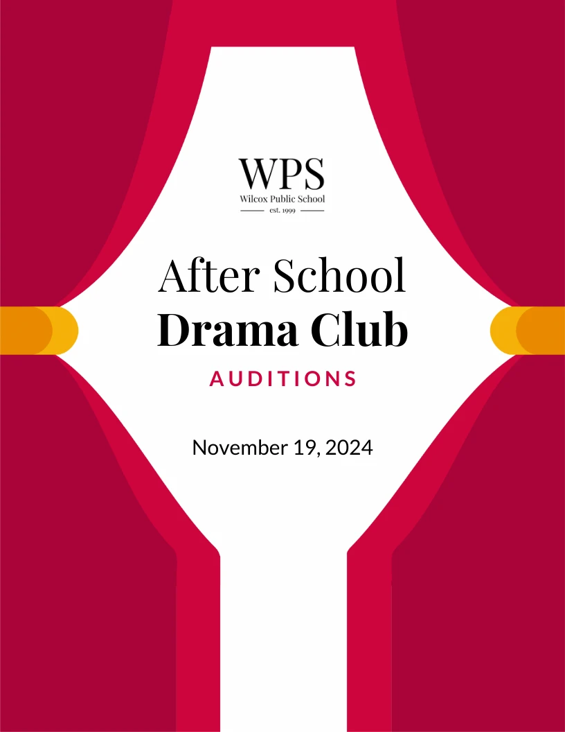 Red Theatre Classroom Poster - Venngage