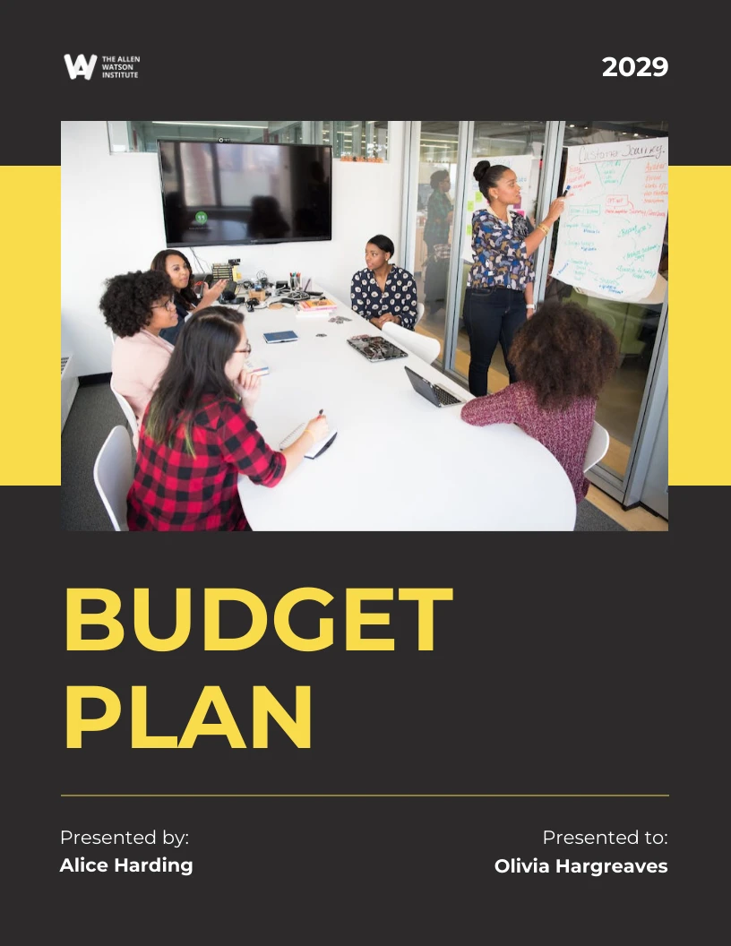 Dark Yellow Budget Plan Template - Venngage