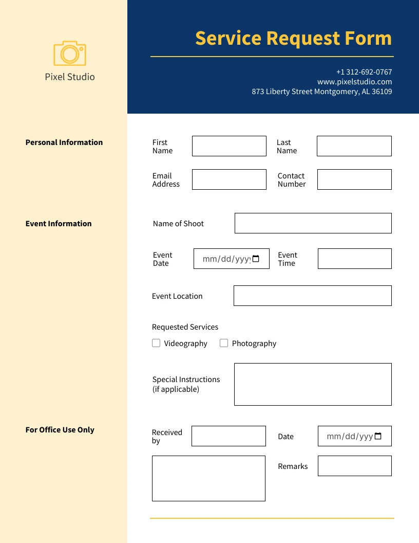 Minimalist Request Form Template - Venngage