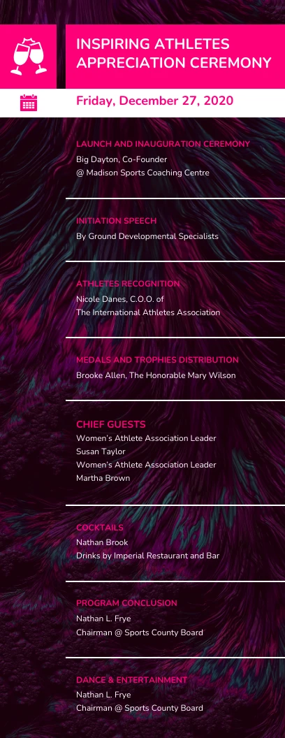 Appreciation Ceremony Event Program Template - Venngage